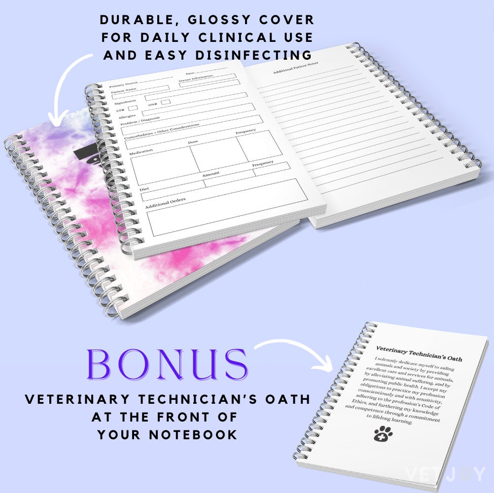 Vet Tech Patient Case Log: Spiral Notebook for Veterinary Technicians ...