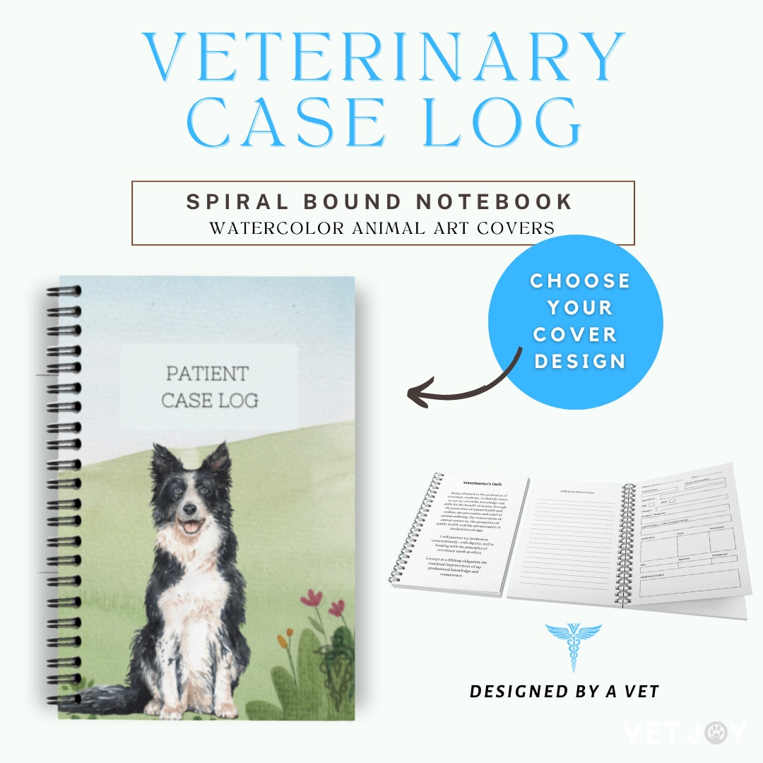Premium Vet Med Patient Case Log Spiral Notebook 6x9 | Veterinarian DVM ...