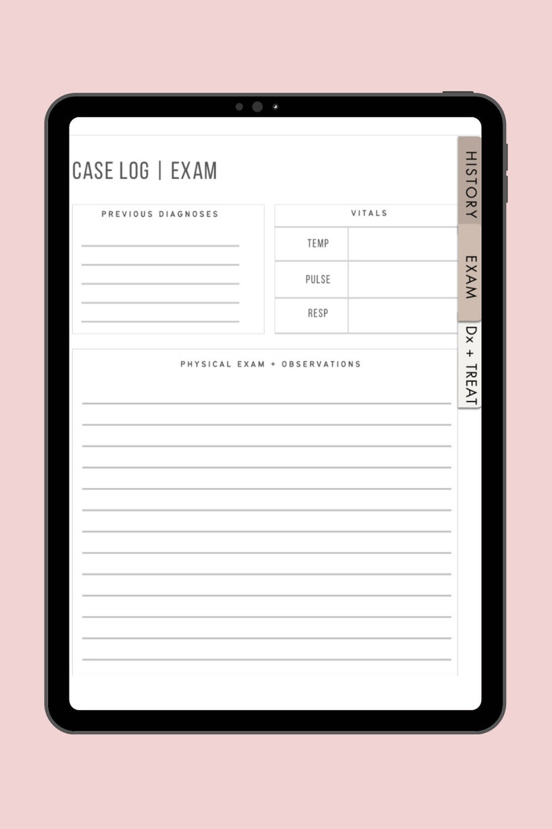 Digital Vet Med Case Log Template: Veterinary Patient Notes (PDF) - Etsy