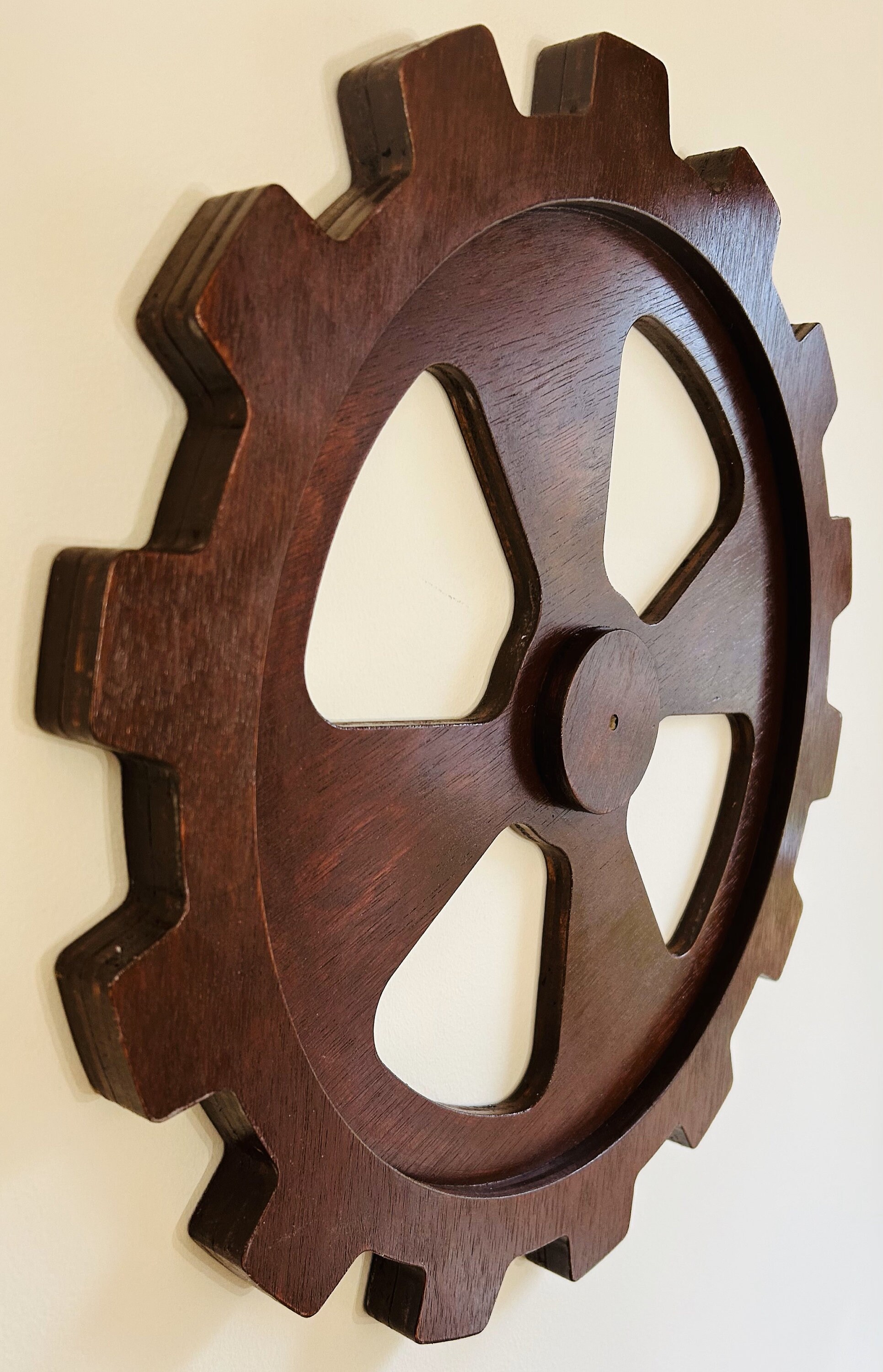 Large Rustic 24 Inch & 18 Inch Industrial Cog Gear Wall Decor Two Gears ...
