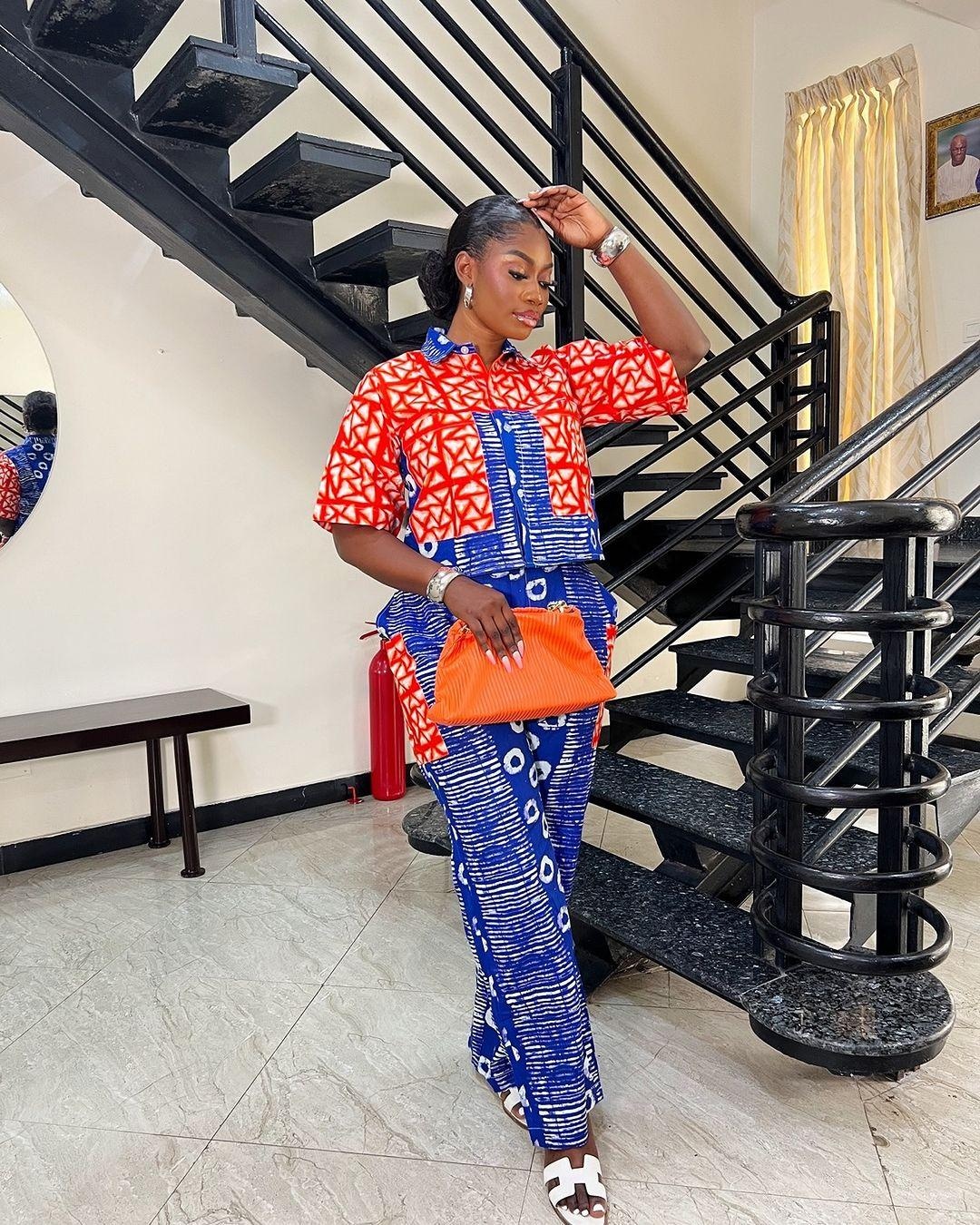 African Print Crop Top and Pants Set: Ankara Women's Outfit - Etsy