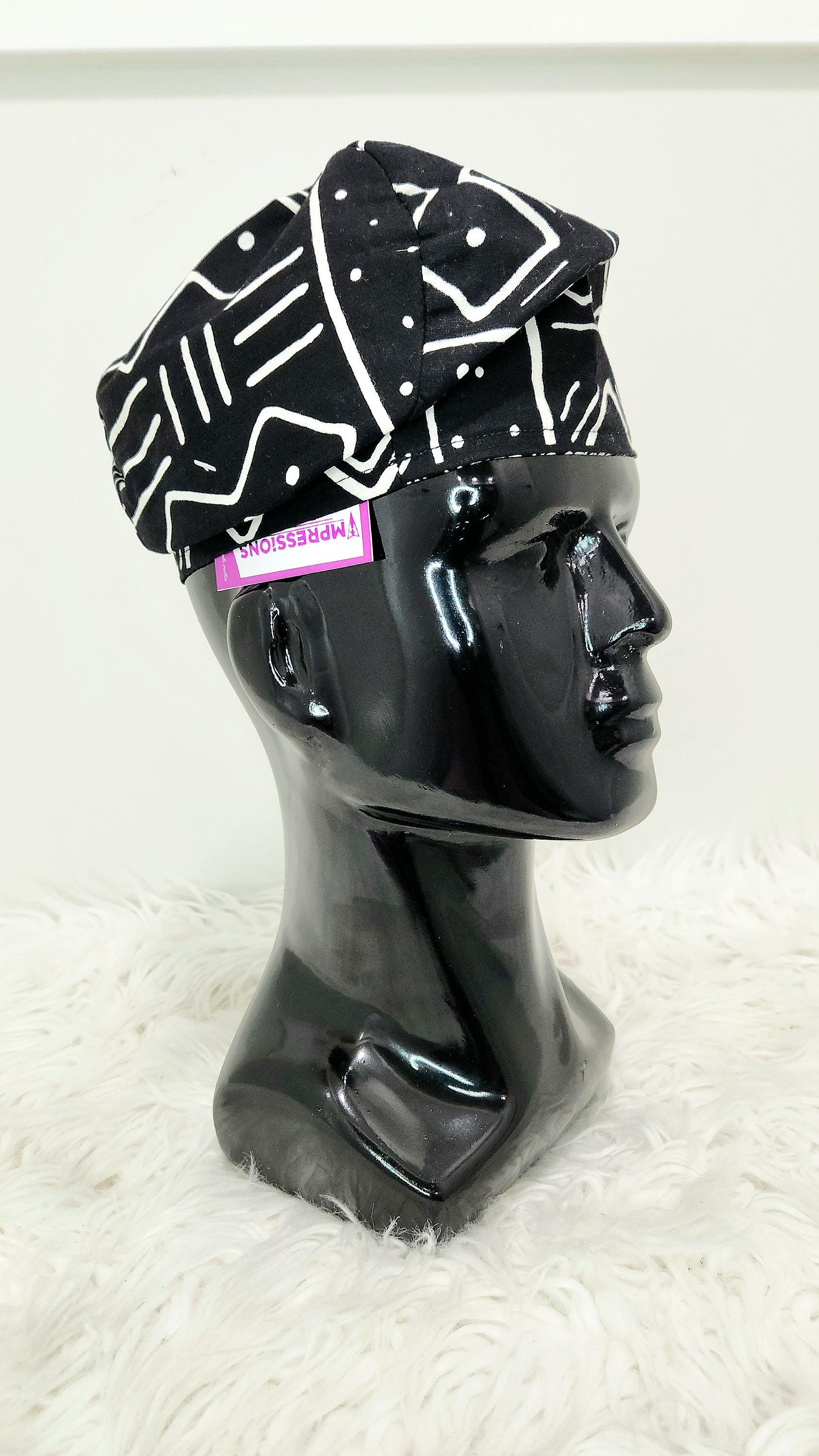 African Print Cap for Men / Hand Made Ankara Cap/ Traditional Dansiki ...