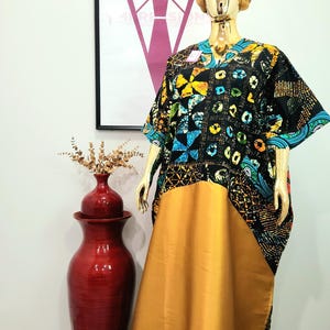 African Print Cotton Caftan Dress: Patchwork Boubou Cover-up - Etsy