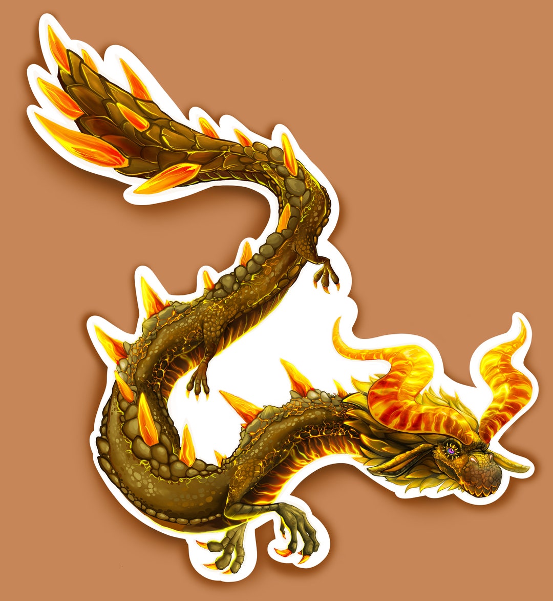Red Fire Dragon Sticker - Etsy
