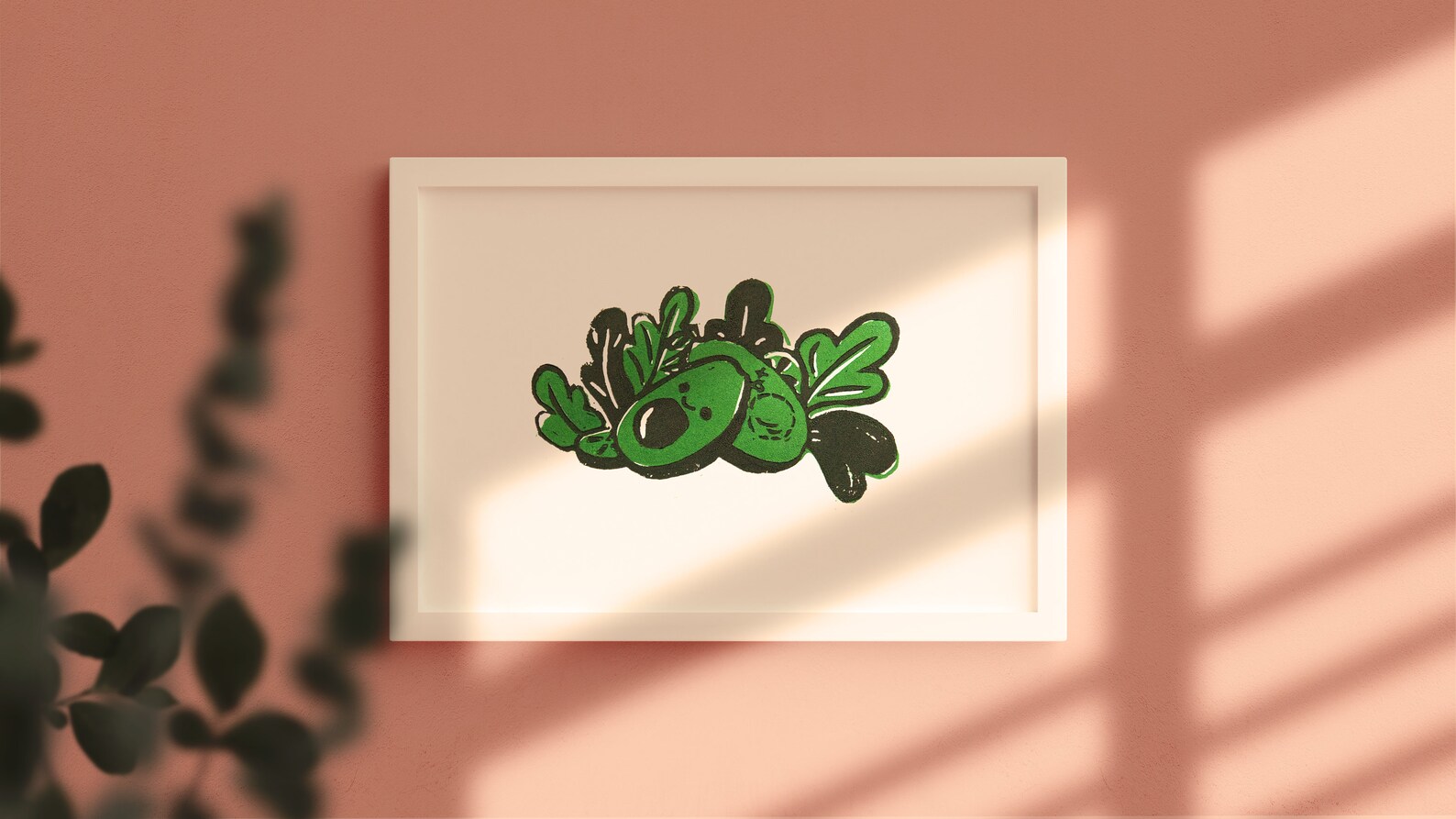 Limited Edition Handcrafted Linocut Print Cute Avocado Halves ...