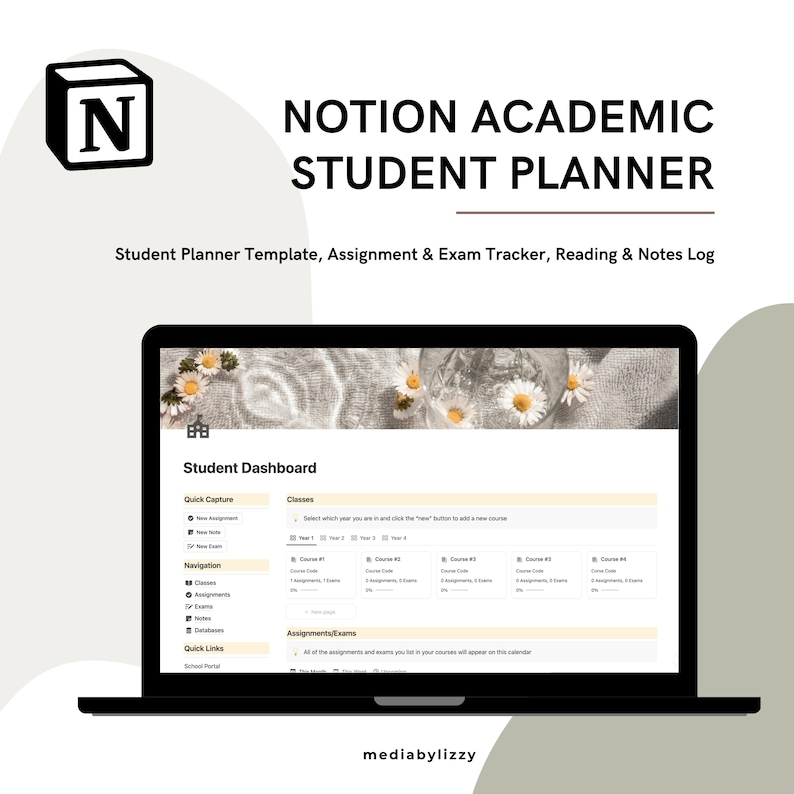 Academic Planner Notion Template, Student Planner Dashboard, Assignment Tracker, Exam Tracker ...