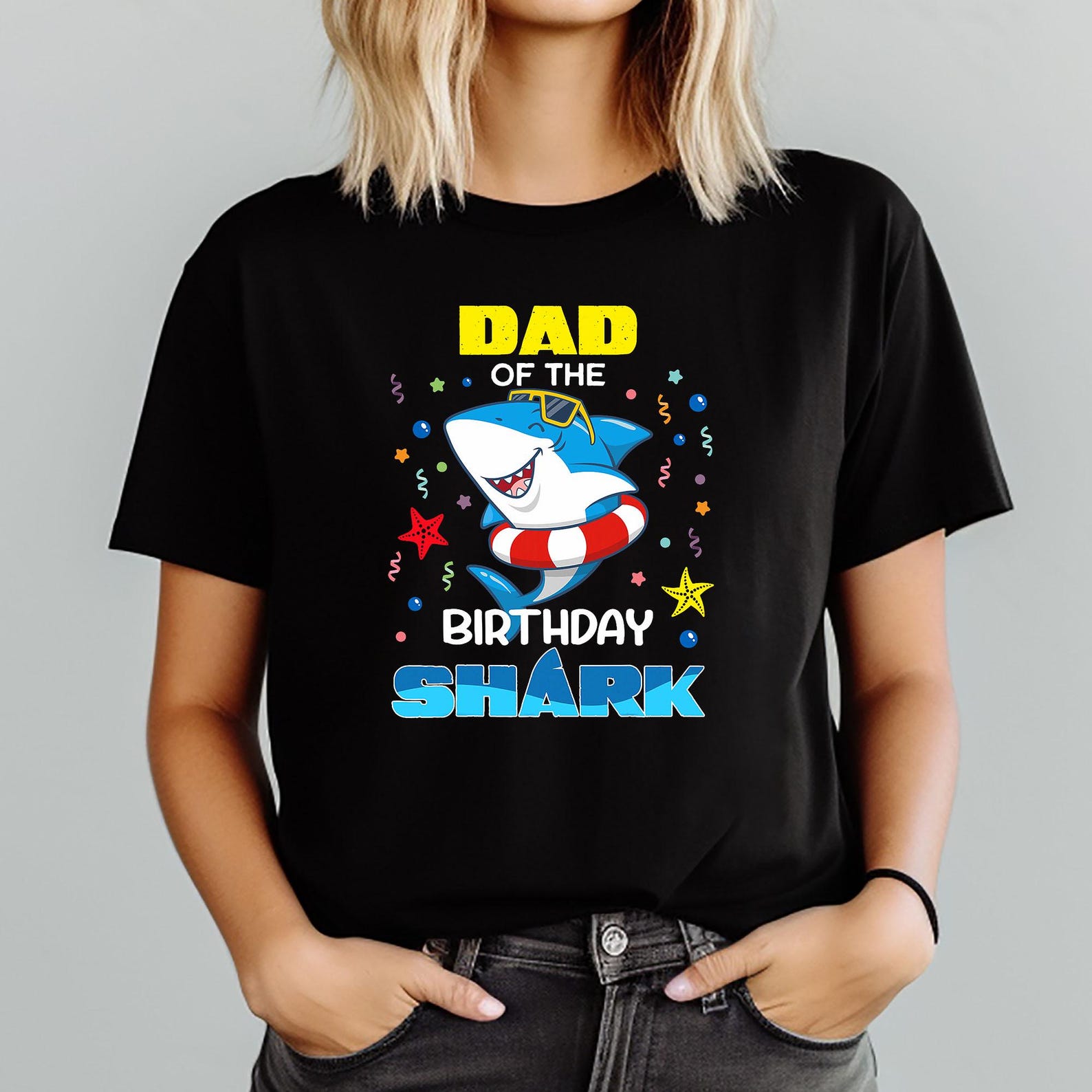 Family of the Birthday Shark Png Bundle, Daddy Grandma Sister Mommy ...