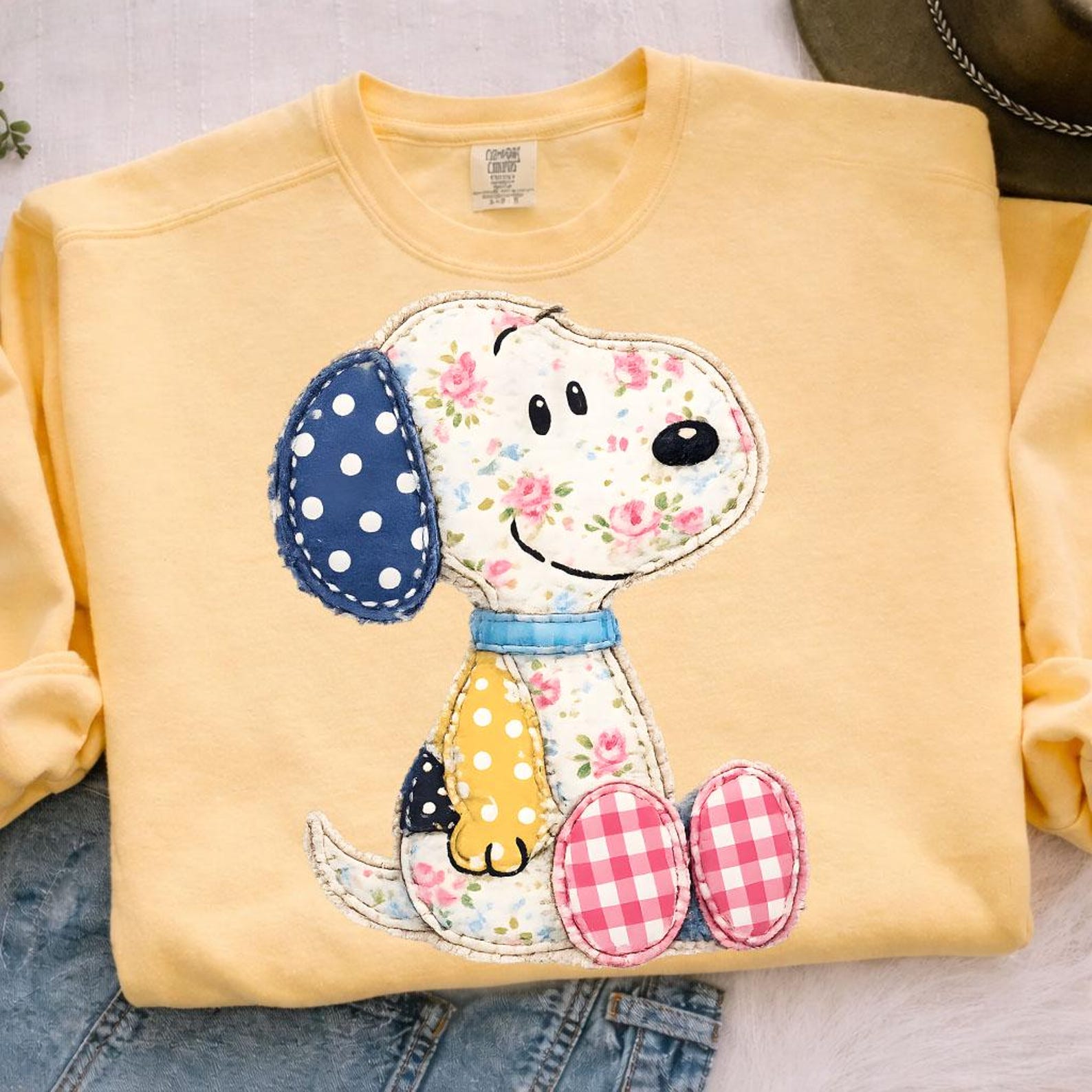 Patchwork Snoopy PNG, Fabric Applique Puppy Sublimation Design, Cute ...