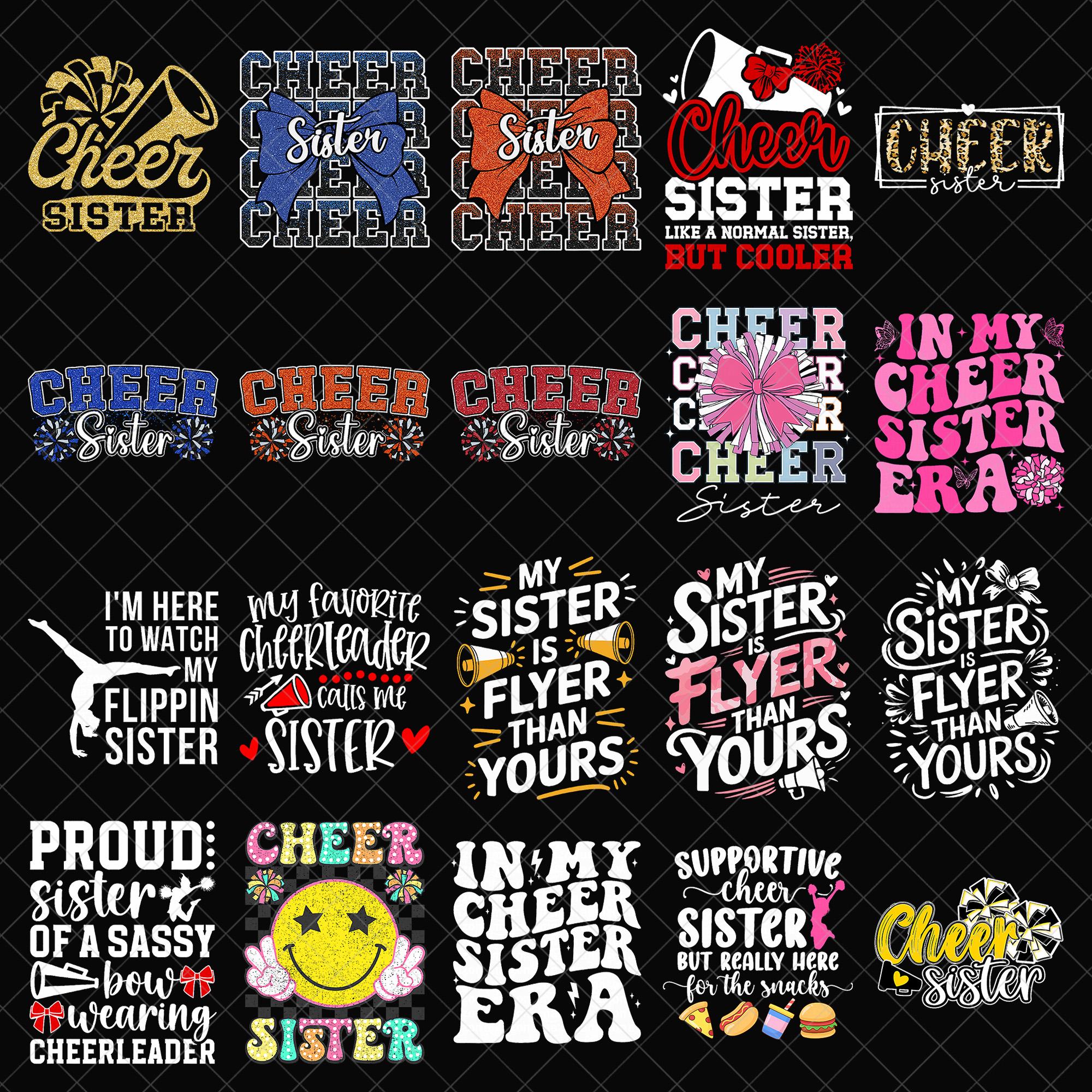 Cheer Sister PNG Bundle, Cheerleading Family PNG, Game Day Supportive ...
