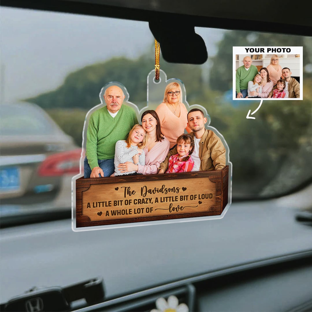Personalized Photo Car Ornament, First Car Gift, Custom Hanging Car ...