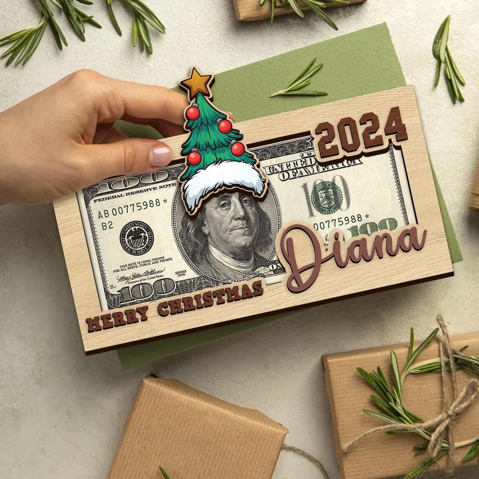 Personalized Christmas Money Holder Gifts, Christmas Party Cash Holder ...