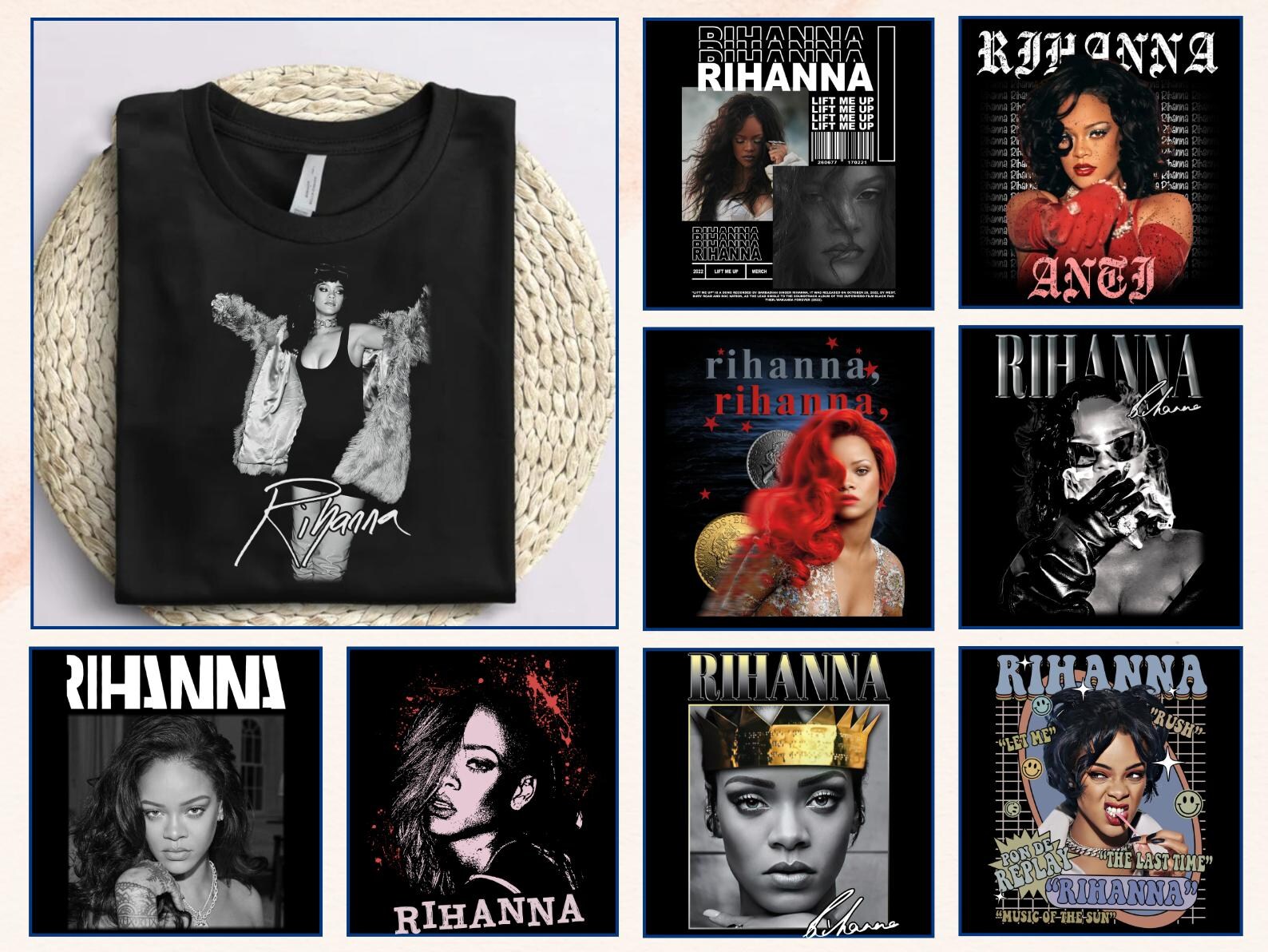 Rihanna Music PNG Bundle, Rihanna Png Digital Download File Sublimation ...