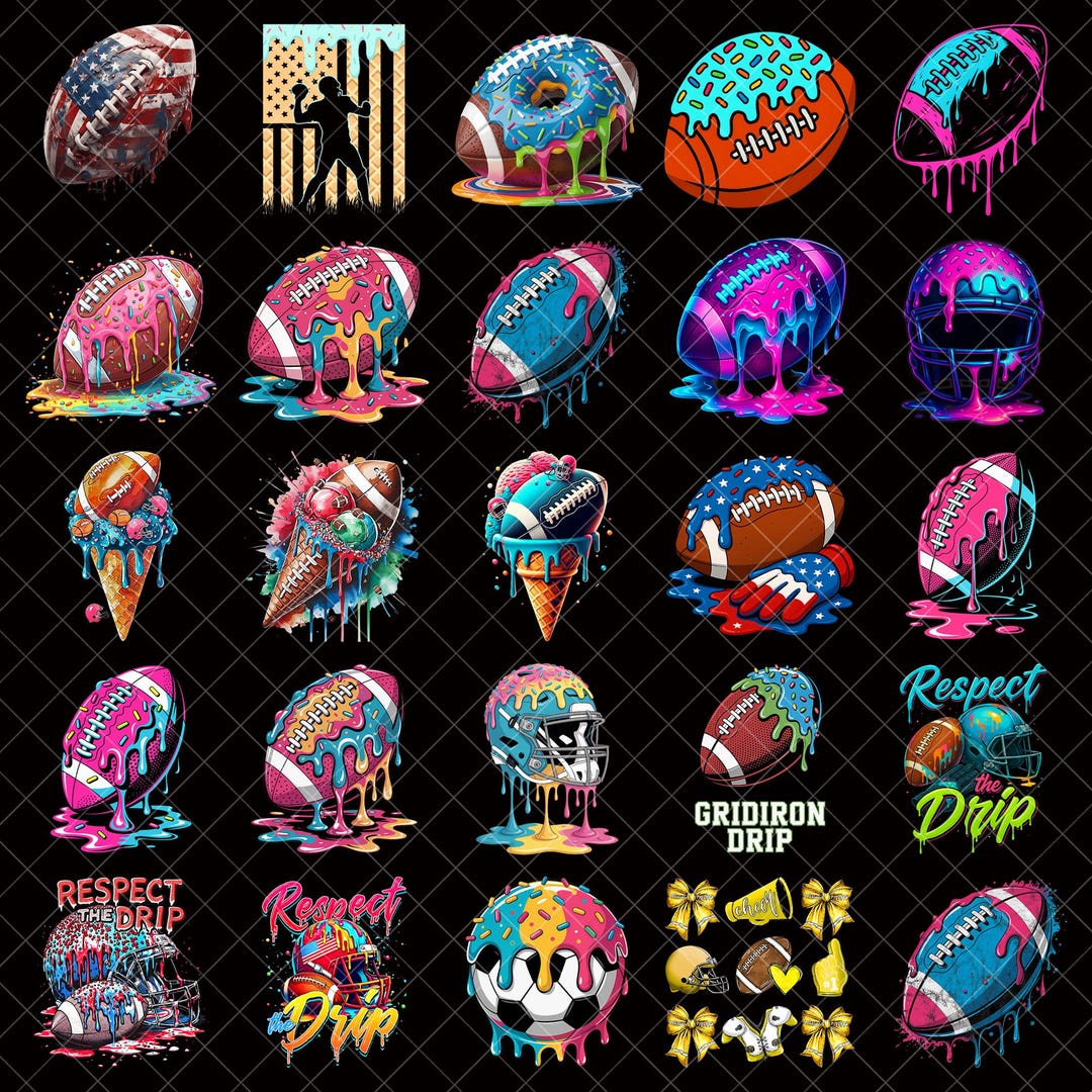 Football Drip PNG Bundle, Ice Cream Drip, Respect the Drip, Football ...