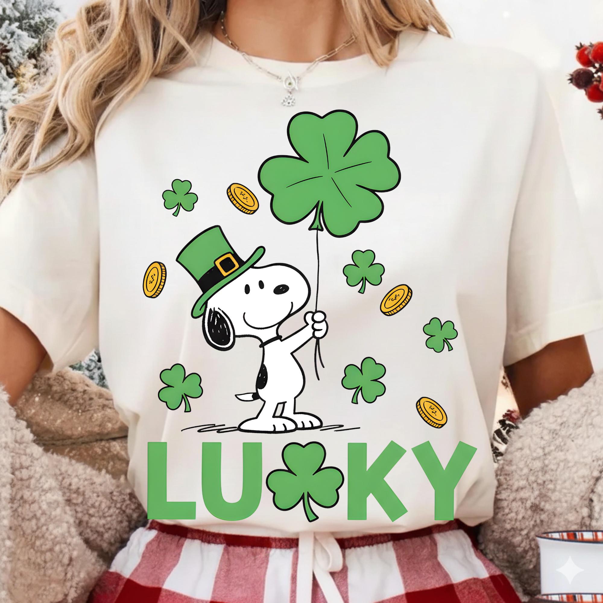 Snoop St Patricks Day Png, Peanuts Irish Lucky Shamrock Clipart, Snooy ...