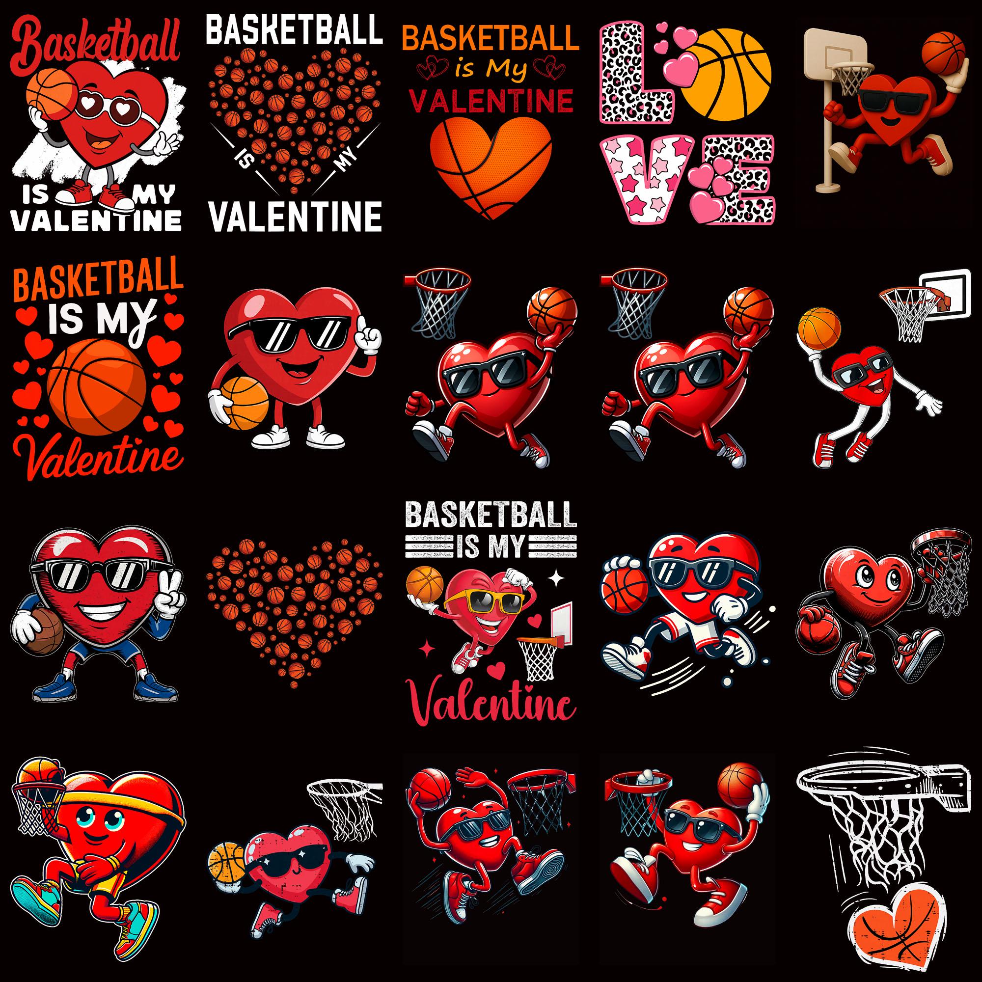 Basketball Valentine PNG Bundle, Basketball is My Valentine Designs ...