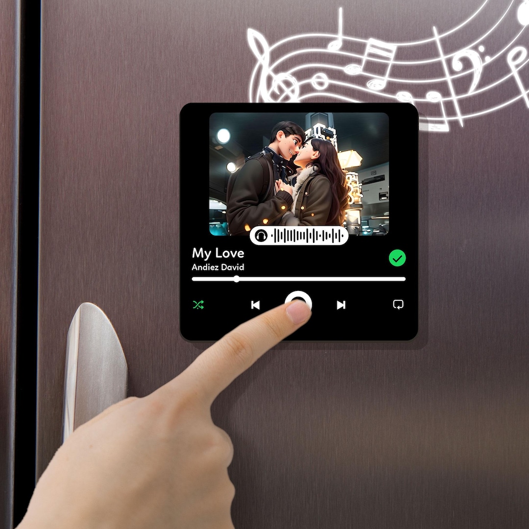 Personalized Photo & Music Refrigerator Magnet, Custom Music Fridge ...