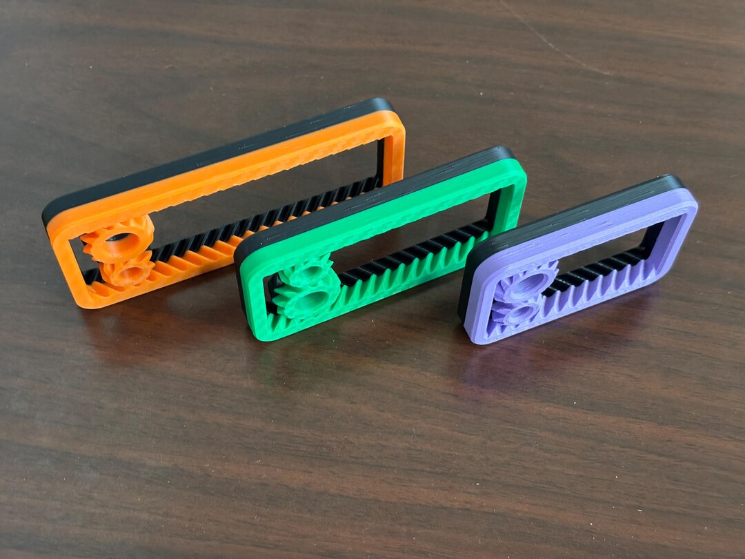 3D Printed Rail & Gear Driven Fidget Toy – Small, Medium, Large Sizes ...