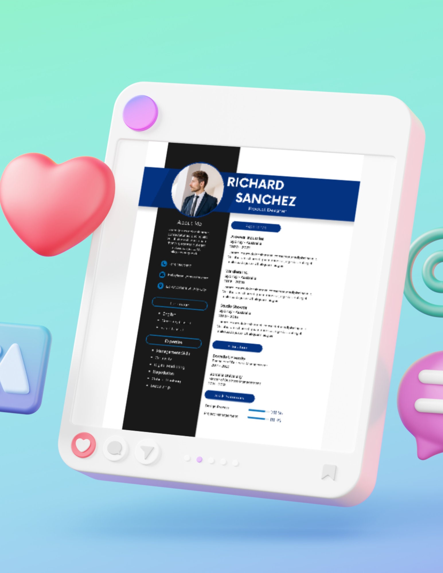 Professional CV Resume Template: Stand Out in the Job Market CV Word Template Professional CV ...