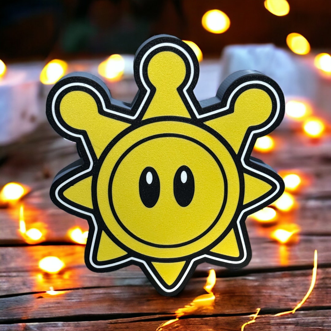 Nintendo Super Mario Sunshine Inspired Shine Sprite Lightbox - Fun ...