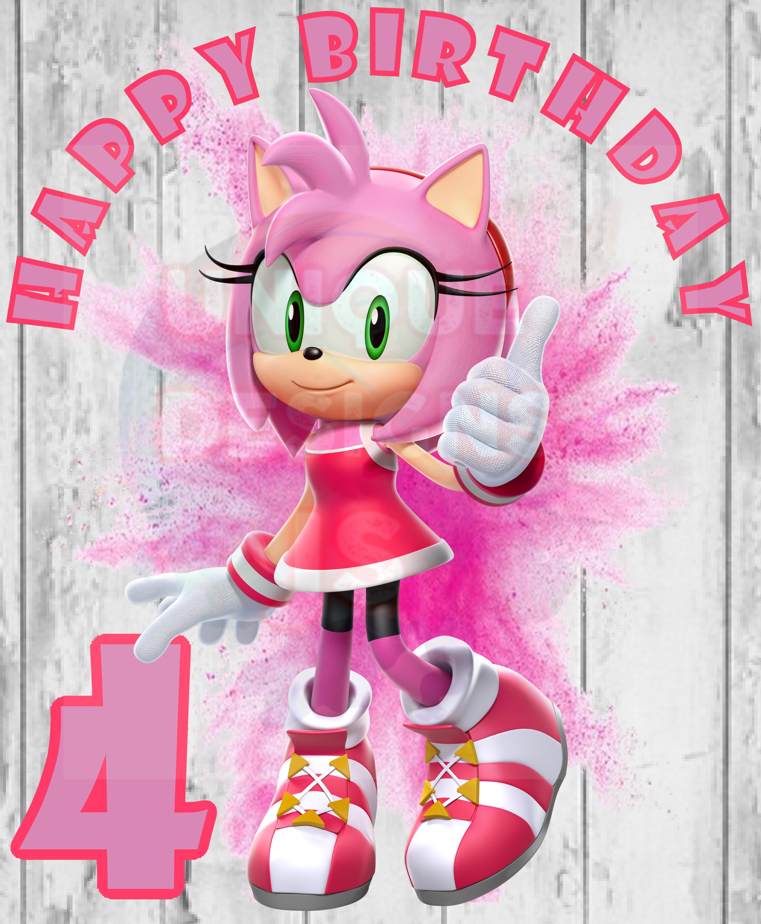 PNG Amy Happy Birthday, Sonic the Hedgehog, 300 DPI, Instant Download ...