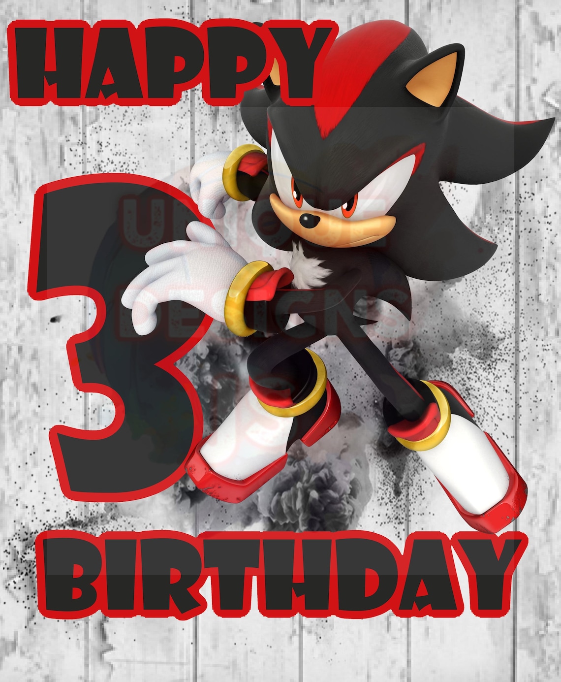 PNG Shadow Happy Birthday Images, Sonic, 300DPI, Instant Download - Etsy