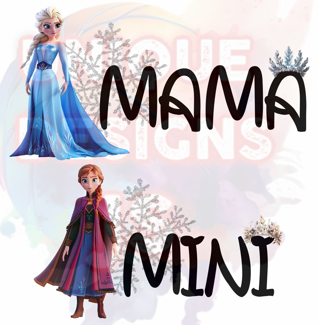 PNG Mama Mini, Elsa and Anna, Frozen, Instant Download - Etsy