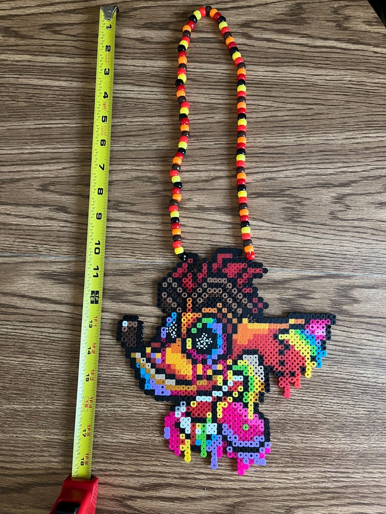 Crash Bandicoot Perler Necklace - Etsy