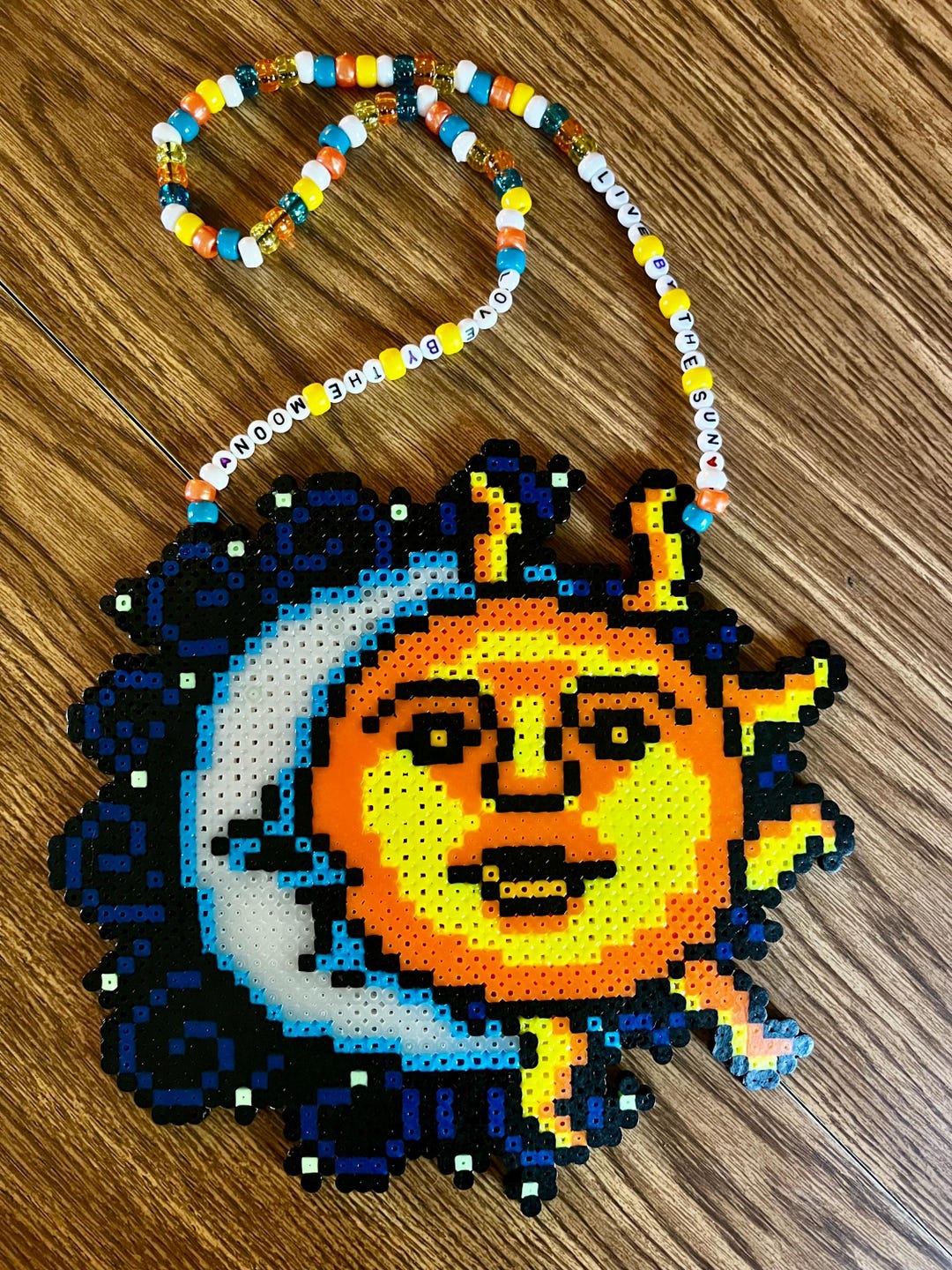 Sun and Moon Perler Necklace - Etsy