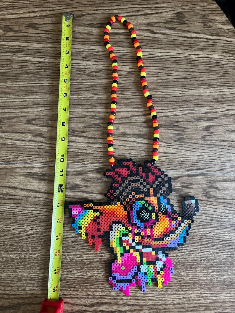 Crash Bandicoot Perler Necklace - Etsy