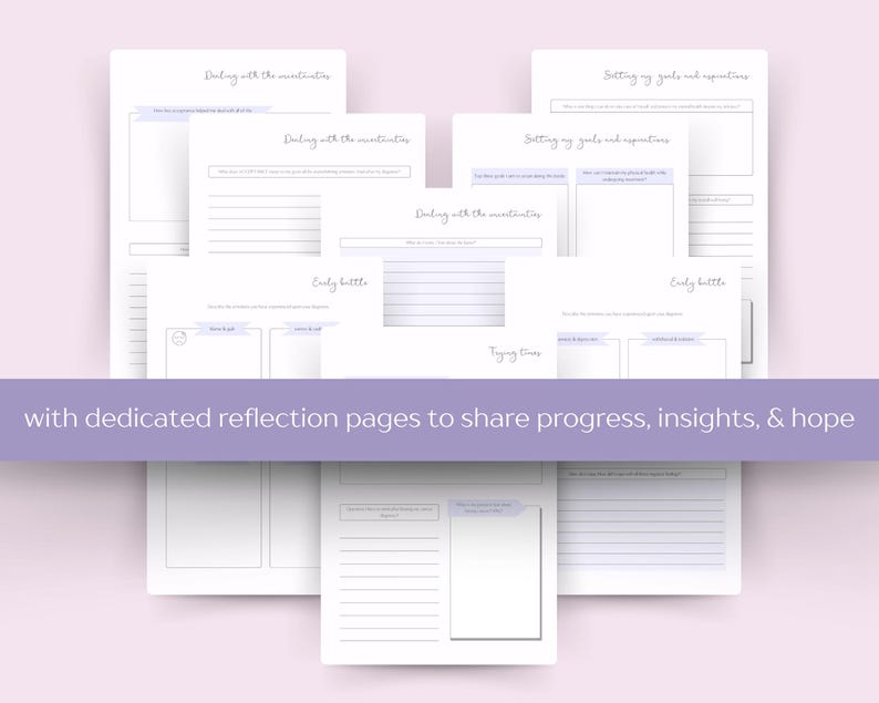 Cancer Journey Journal Printable Planner for Self-care and Reflection ...