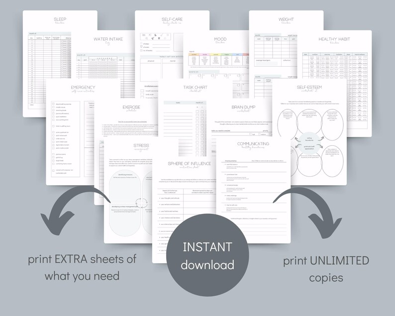 Ultimate Self-care & Wellness Bundle Printable | Planner Journal ...