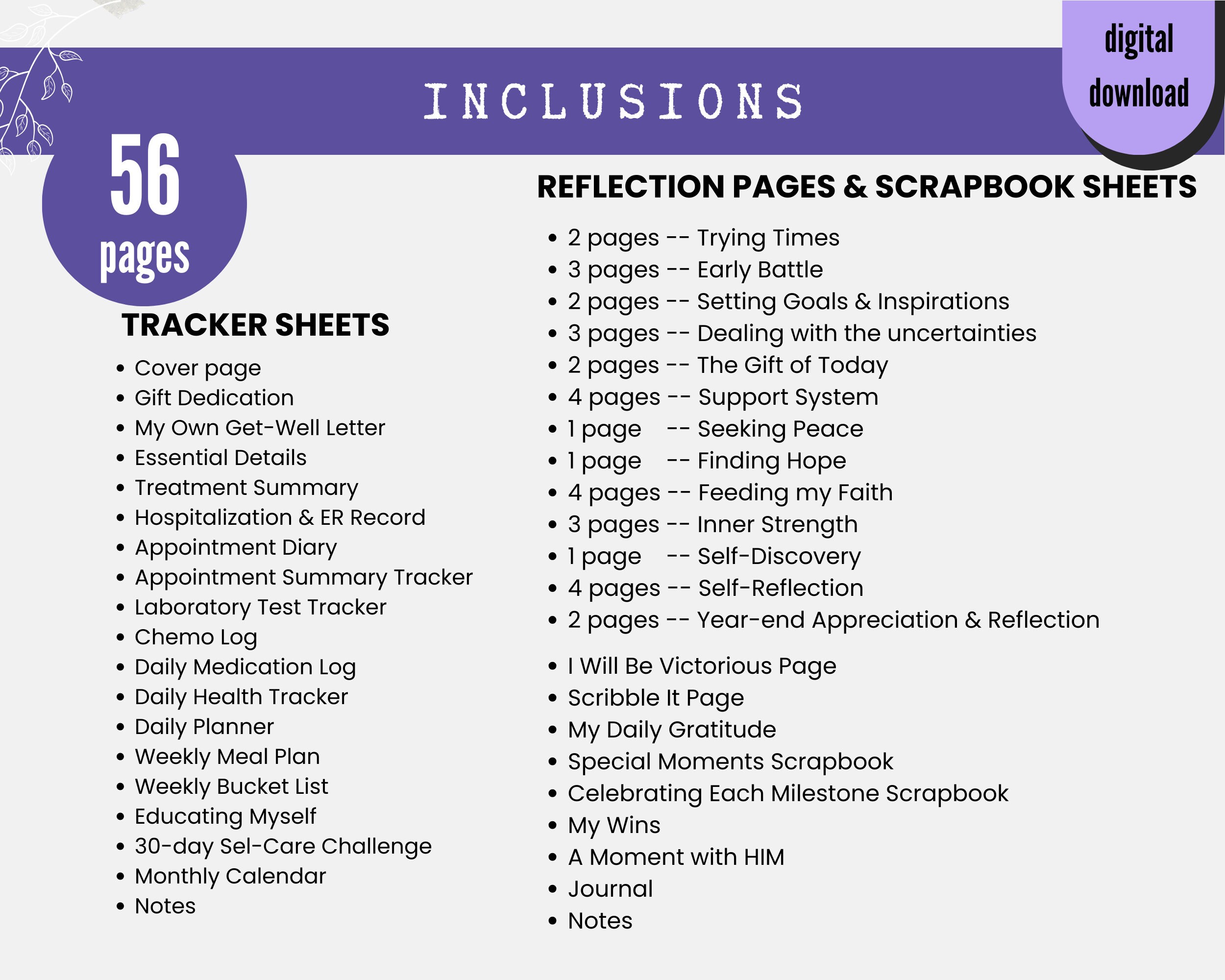 Cancer Journey Journal Printable Planner for Self-care and Reflection ...
