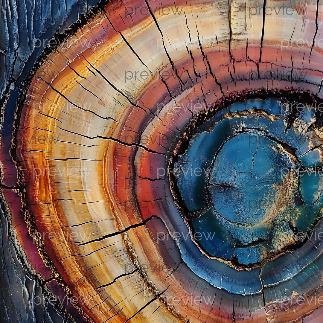 Tree Ring Cross Section Wall Art, Abstract Tree Ring Print, Nature ...