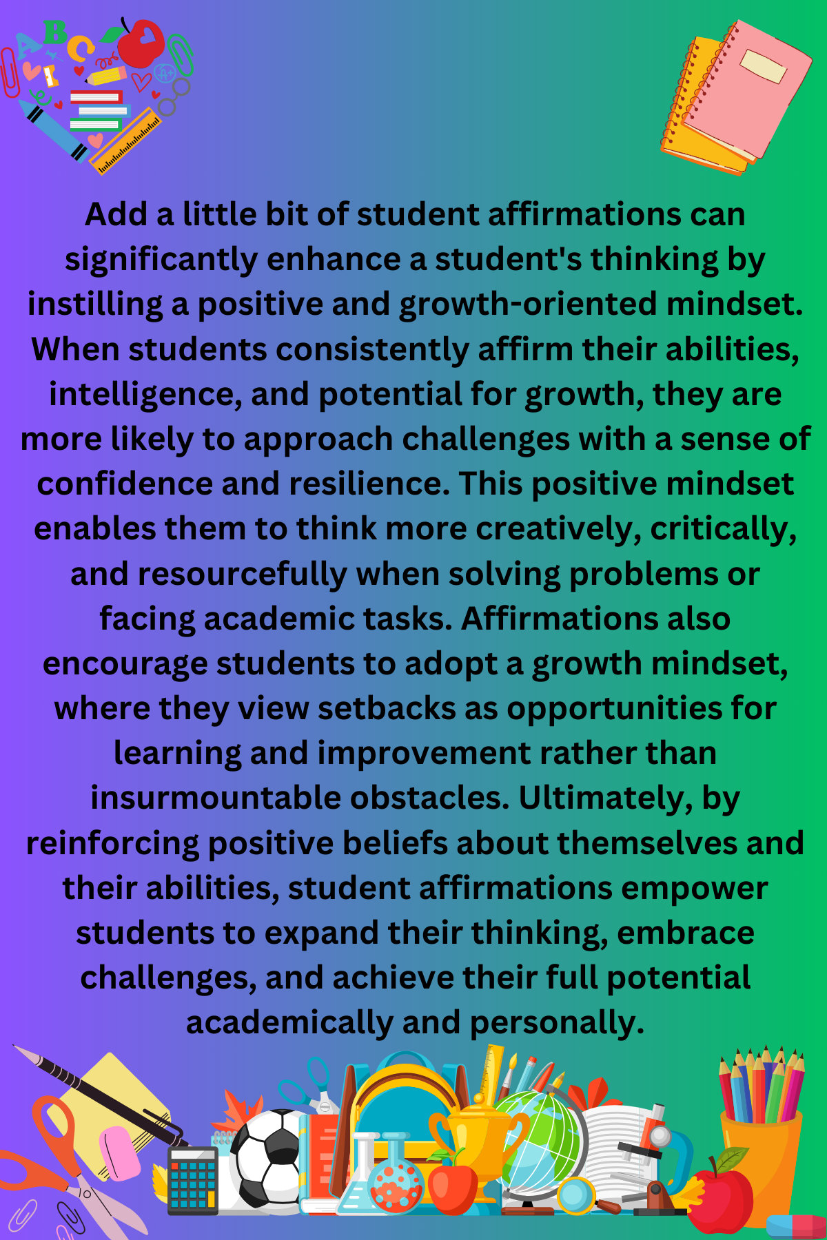 75 Digital Student Affirmations (printable) - Etsy