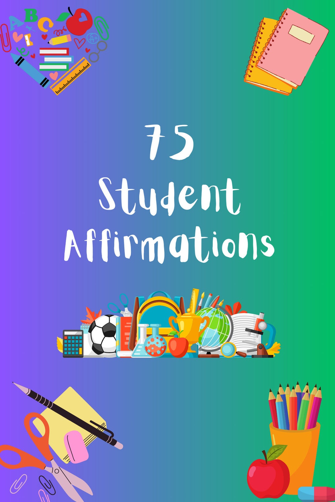 75 Digital Student Affirmations (printable) - Etsy