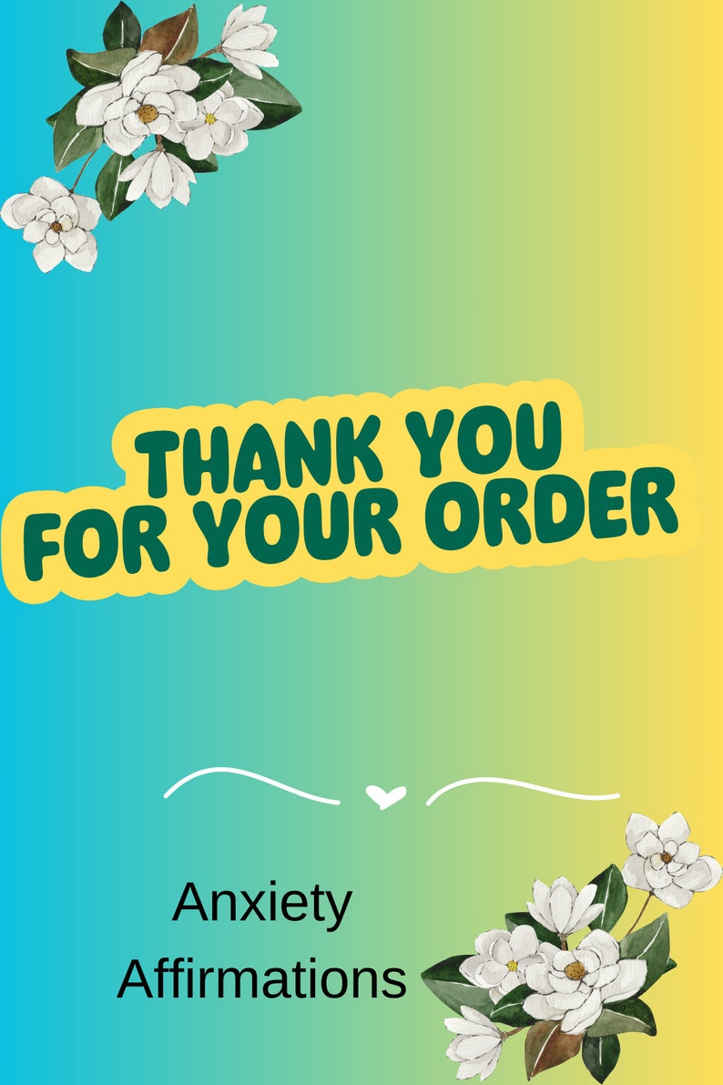 75 Anxiety Affirmations (positive and Motivational) Digital / Printable ...