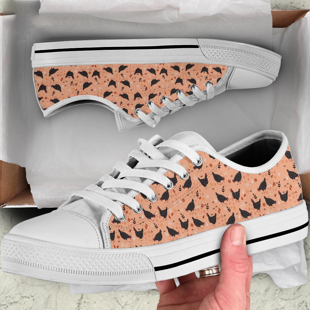 Chicken Flower Farm 2 Pattern Shoes, Canvas Shoes, Gift for Farm Lovers ...