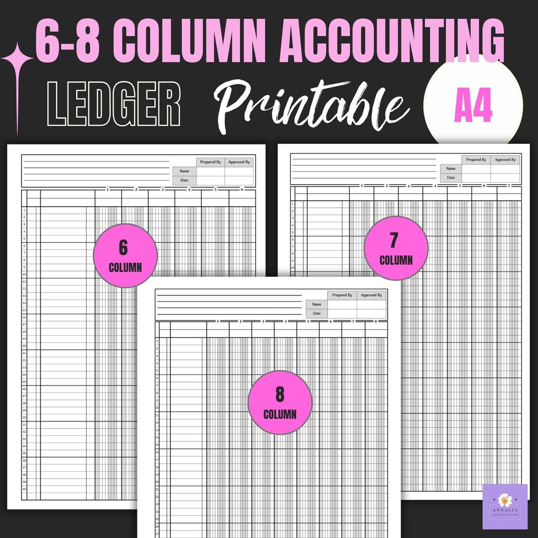 Tables for Bookkeeping/accounting Ledger Pad/tables for - Etsy