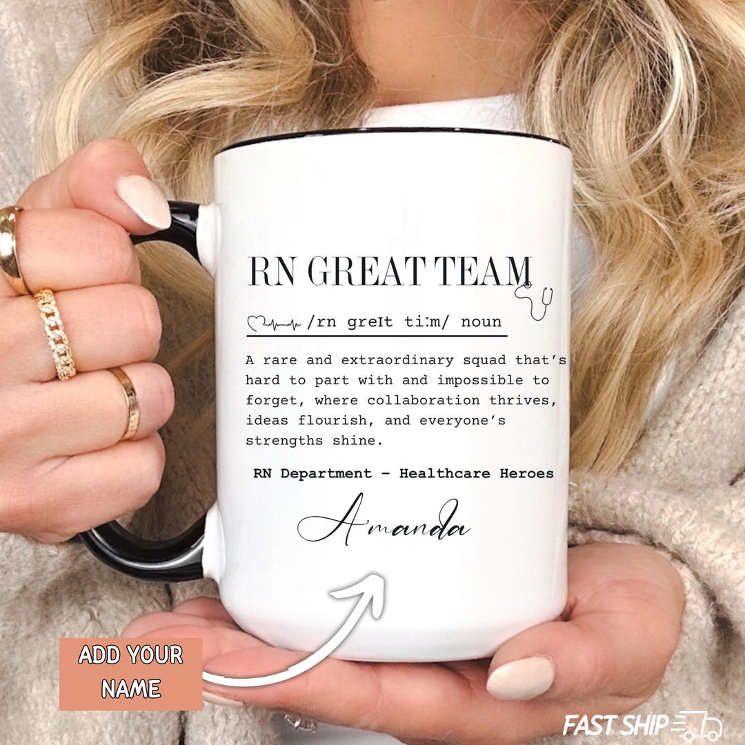 Personalized RN Team Mug, Custom Nurse Gift for Healthcare Heroes With ...