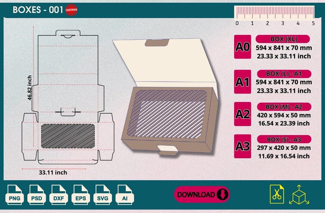Rectangle Box Template, Svg Box Template, Rectangular Box Svg ...