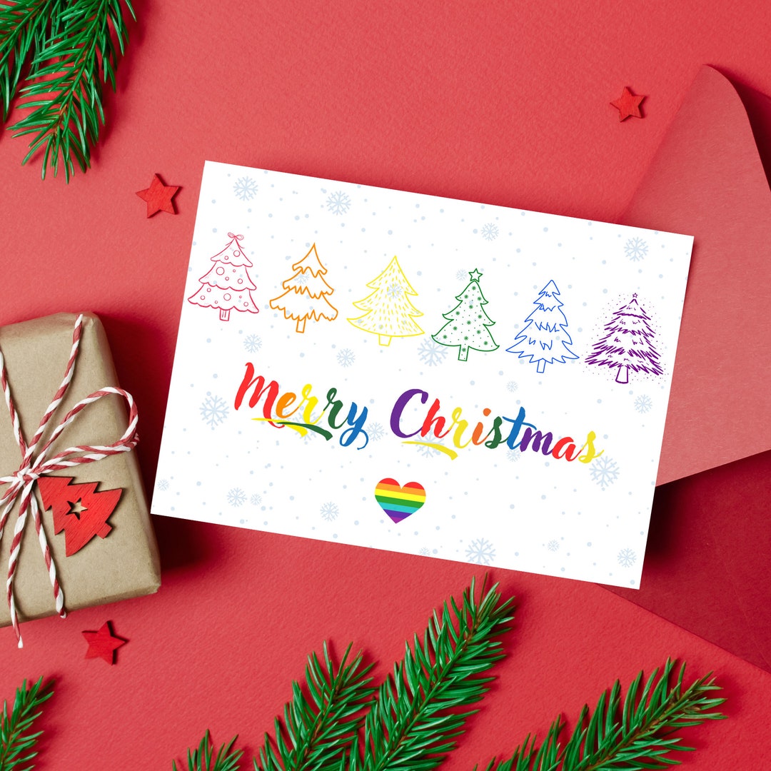 LGBT Christmas Card LGBT Pride LGBTQ Printable Christmas - Etsy
