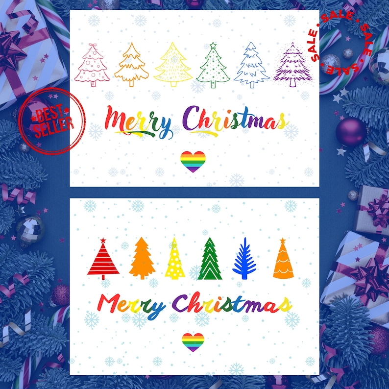 LGBT Christmas Card LGBT Pride LGBTQ Printable Christmas - Etsy