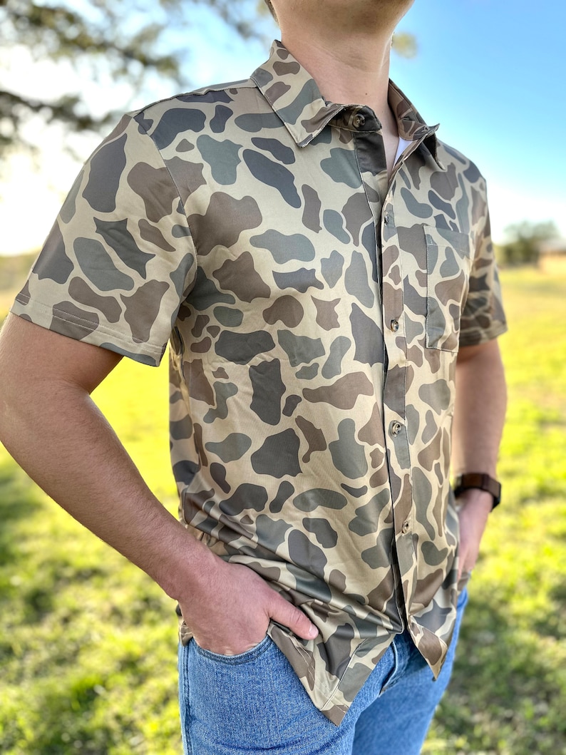Vintage Camo Shirt - Classic Duck Camo Hunting Button-down - Etsy