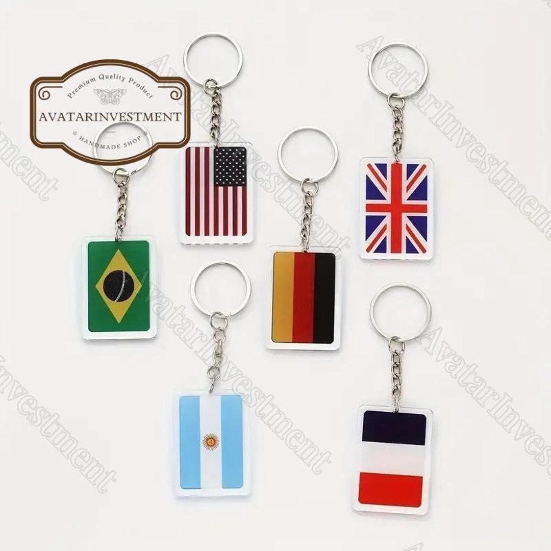 Personalized Flag Keychain, National Flag Keychain, National Flag ...