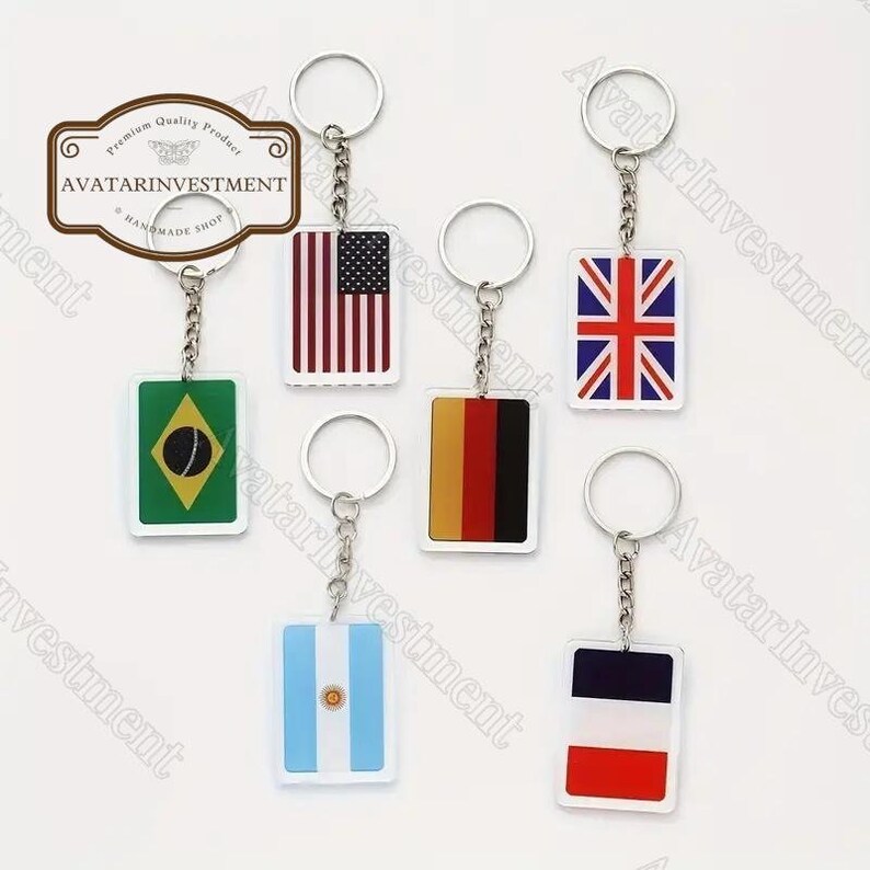 Personalized Flag Keychain, National Flag Keychain, National Flag ...