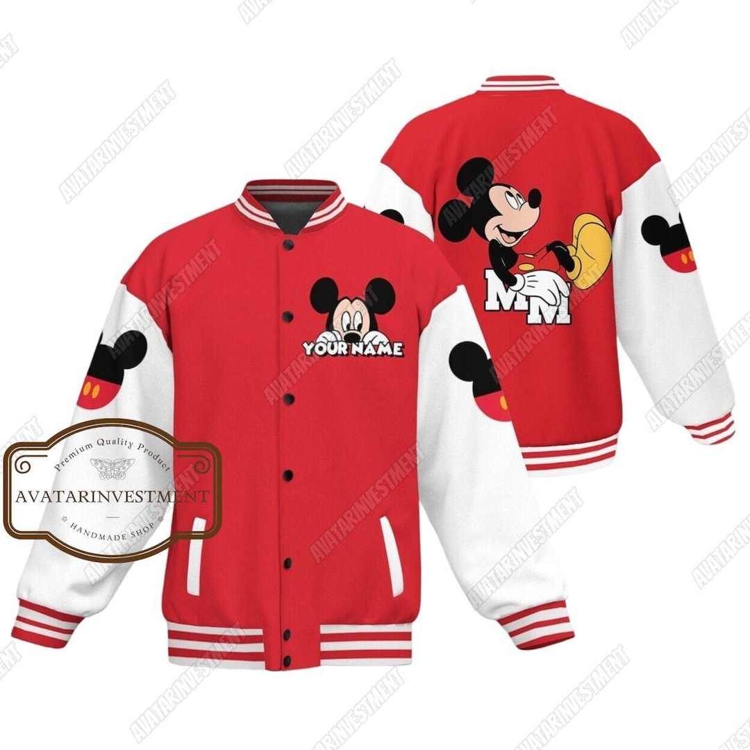 Personalized Mickey Baseball Jacket, Mickey Mouse Jacket, Mickey Jacket ...