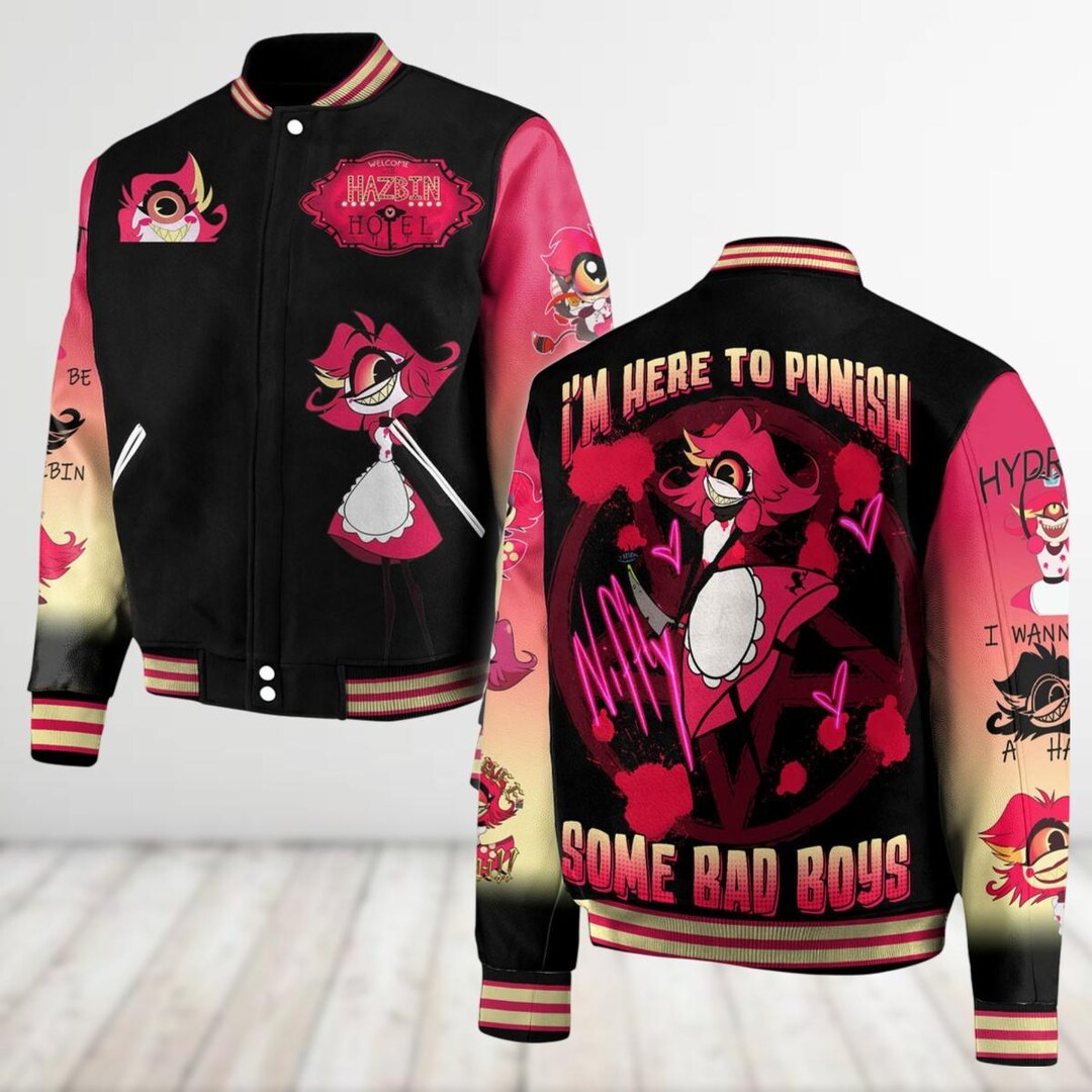 Niffty Hazbin Hotel Baseball Jacket, Charlie Alastor Morningstar ...