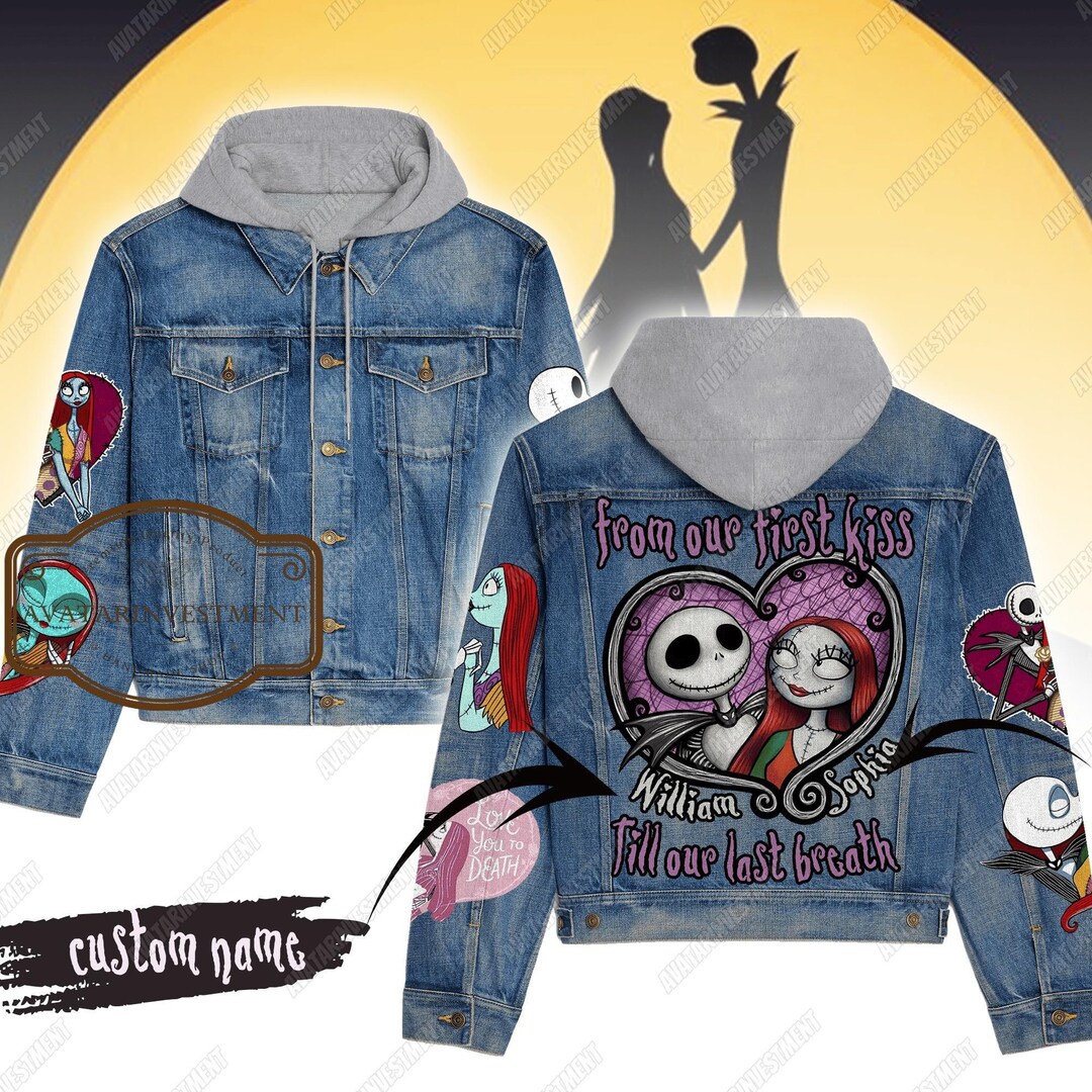 Jack Sally Youth Jacket, Jack Skellington Denim Jacket, Sally Denim ...