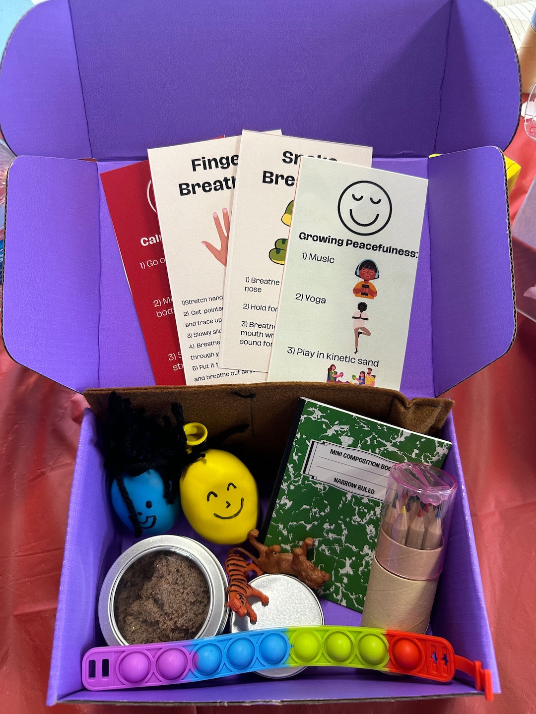 PURPLE Calm Down Kit, Feeling Kit, Fidget Kit, Sensory Kit, Pop Its ...