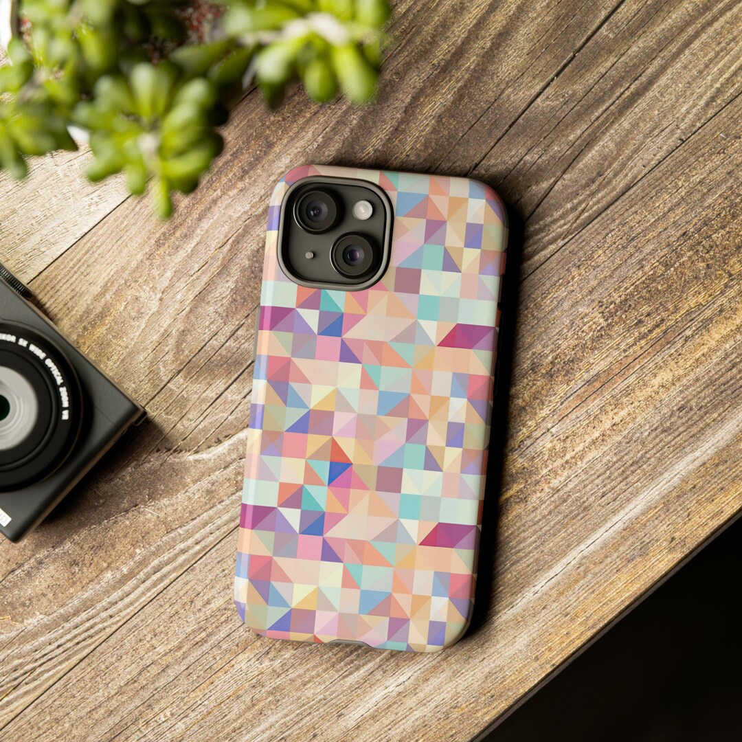 Pastel Geometric Shapes Hard Cellphone Case - A Stylish Phone Cover and ...